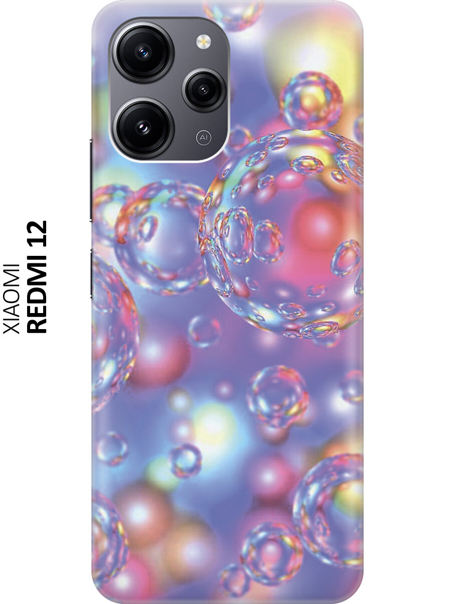 Силиконовый чехол на Xiaomi Redmi 12, Сяоми Редми 12 с принтом "Необычные пузырьки"