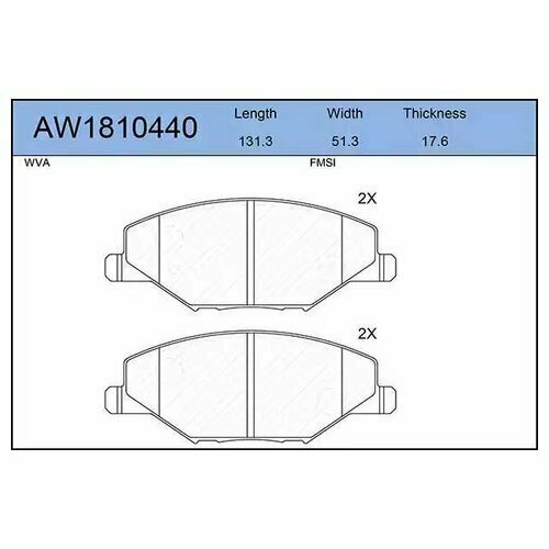 Комплект тормозных колодок AYWIparts AW1810440