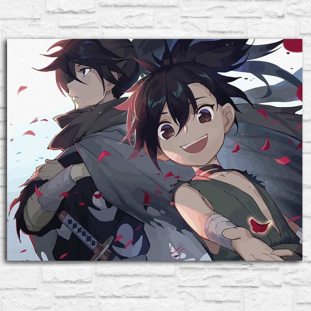 Картина по номерам на холсте аниме Дороро и Хяккимару (Манга, Dororo, anime) - 15092 Г 30x40