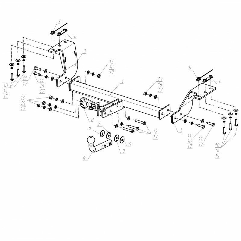 Фаркоп BERG Haval H6 2014-2020, Haval M6 2023-, шар А, 1500/75 кг