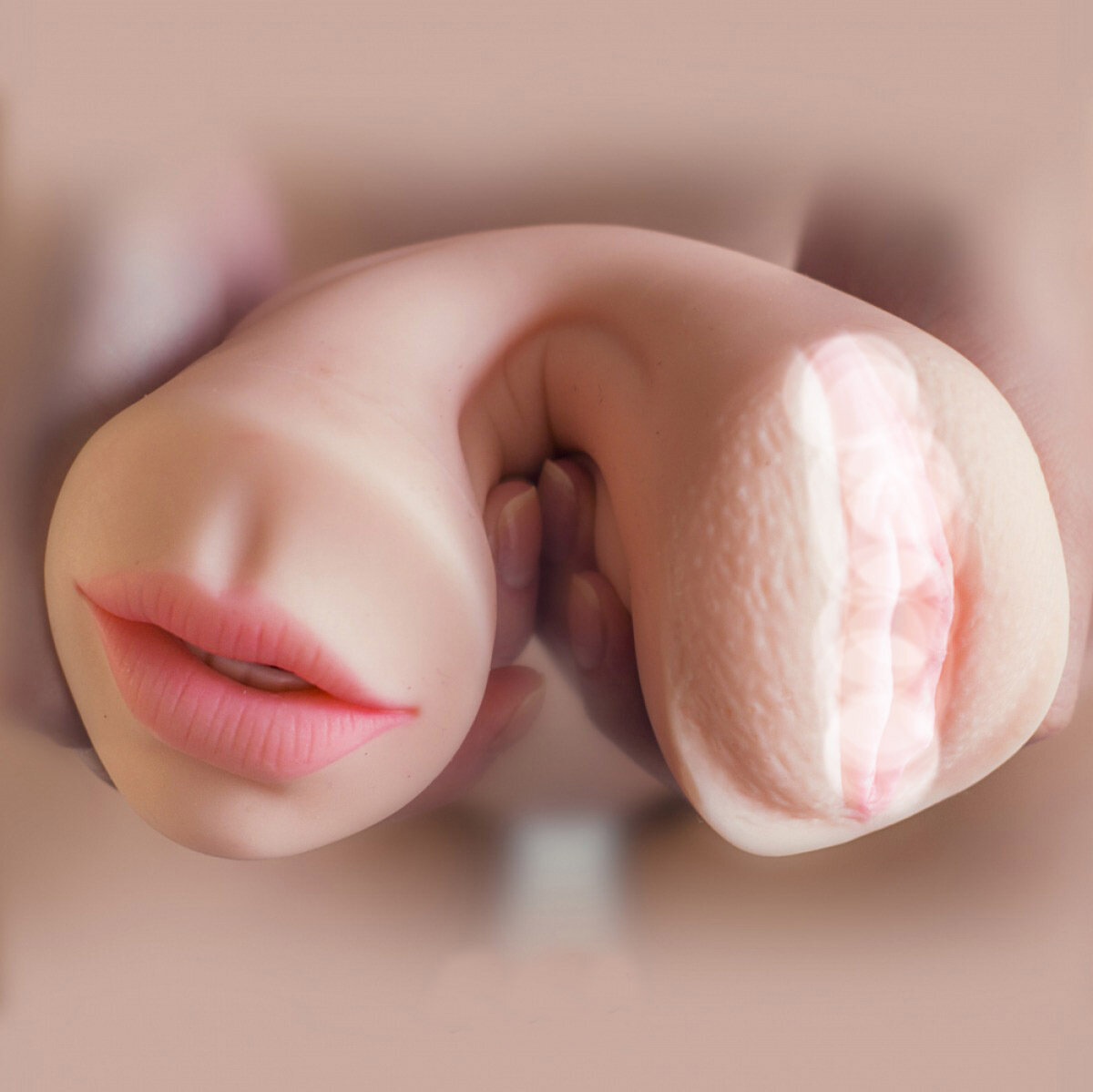 Двусторонний мастурбатор с вибрацией Babylicious (вагина и рот)