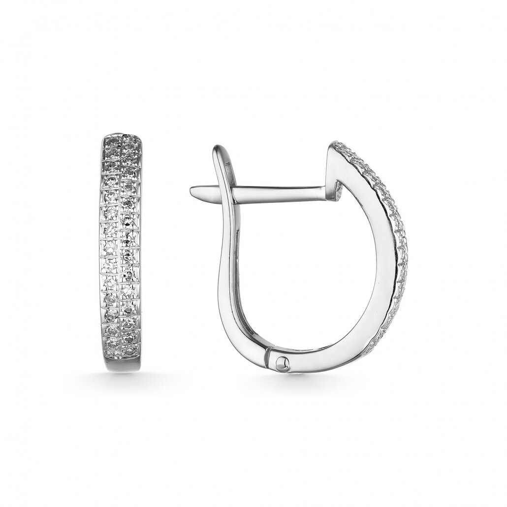 Серьги, белое золото, 585 проба
