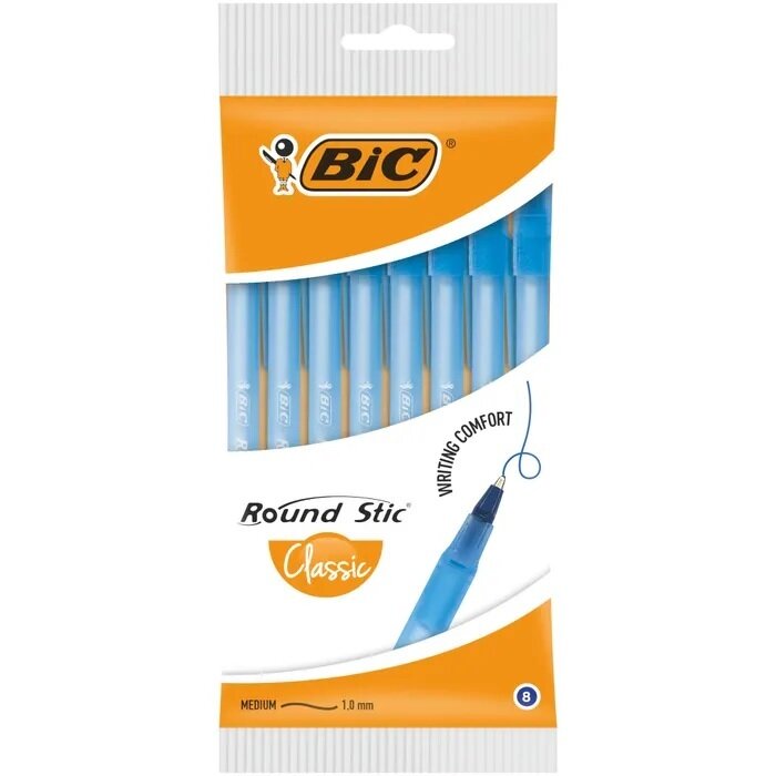 Аксессуары BIC Ручка шариковая BIC Round Stic 8шт Cиний 928497