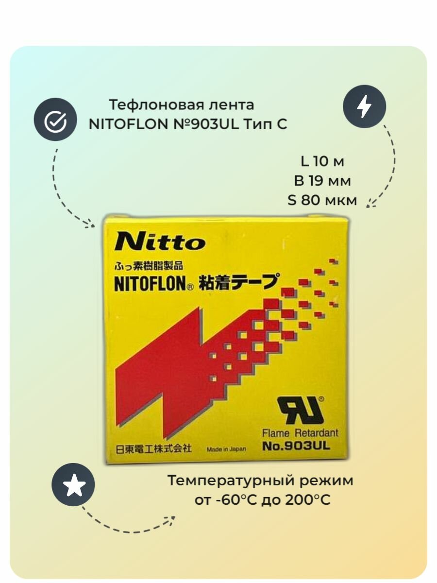Тефлоновая лента Nitto NITOFLON (нитофлон) №903UL 19 мм