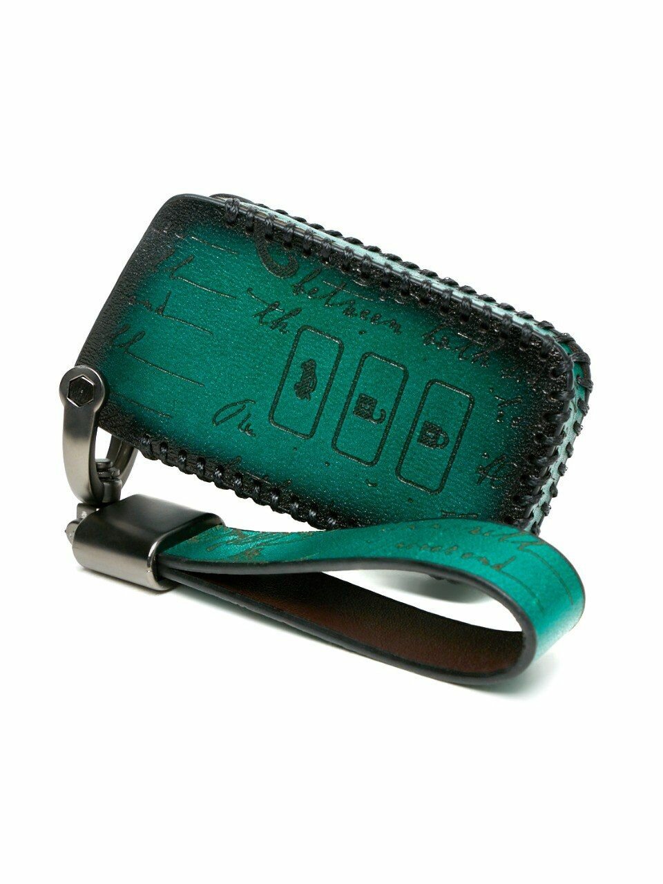 Чехол для автомобильного ключа Lexus (Лексус) Цвет Зеленый Нить Черная