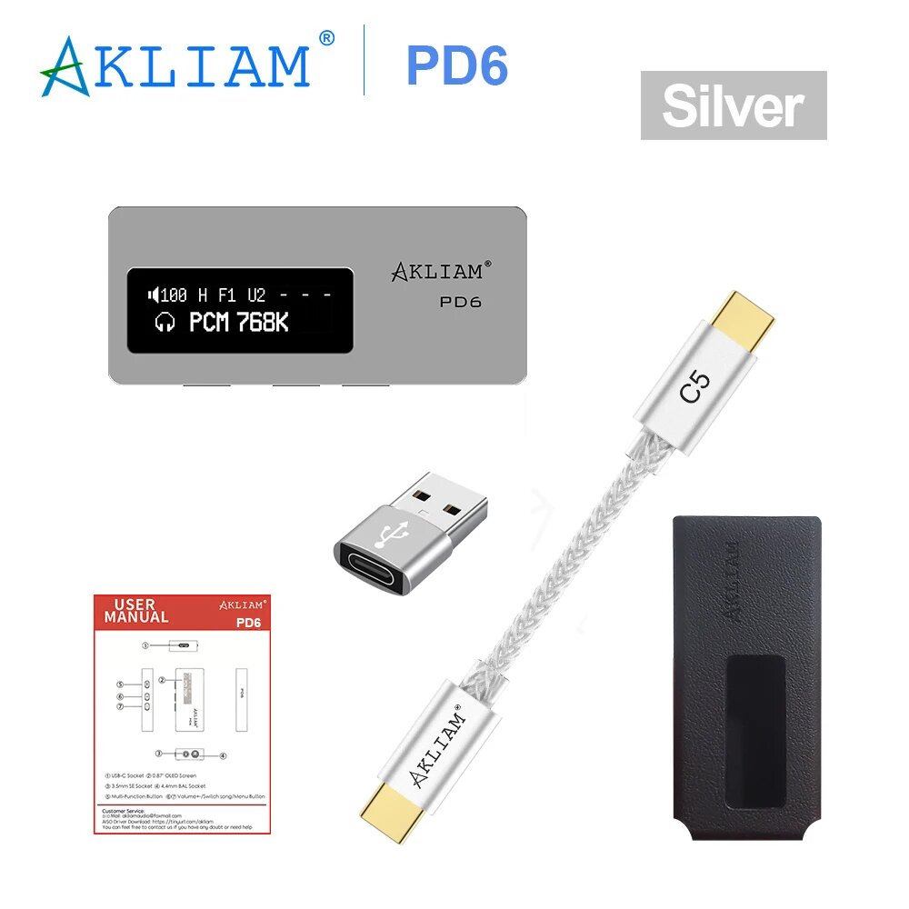 АкLIAM PD6 ES9039Q2M портативный ЦАП и усилитель