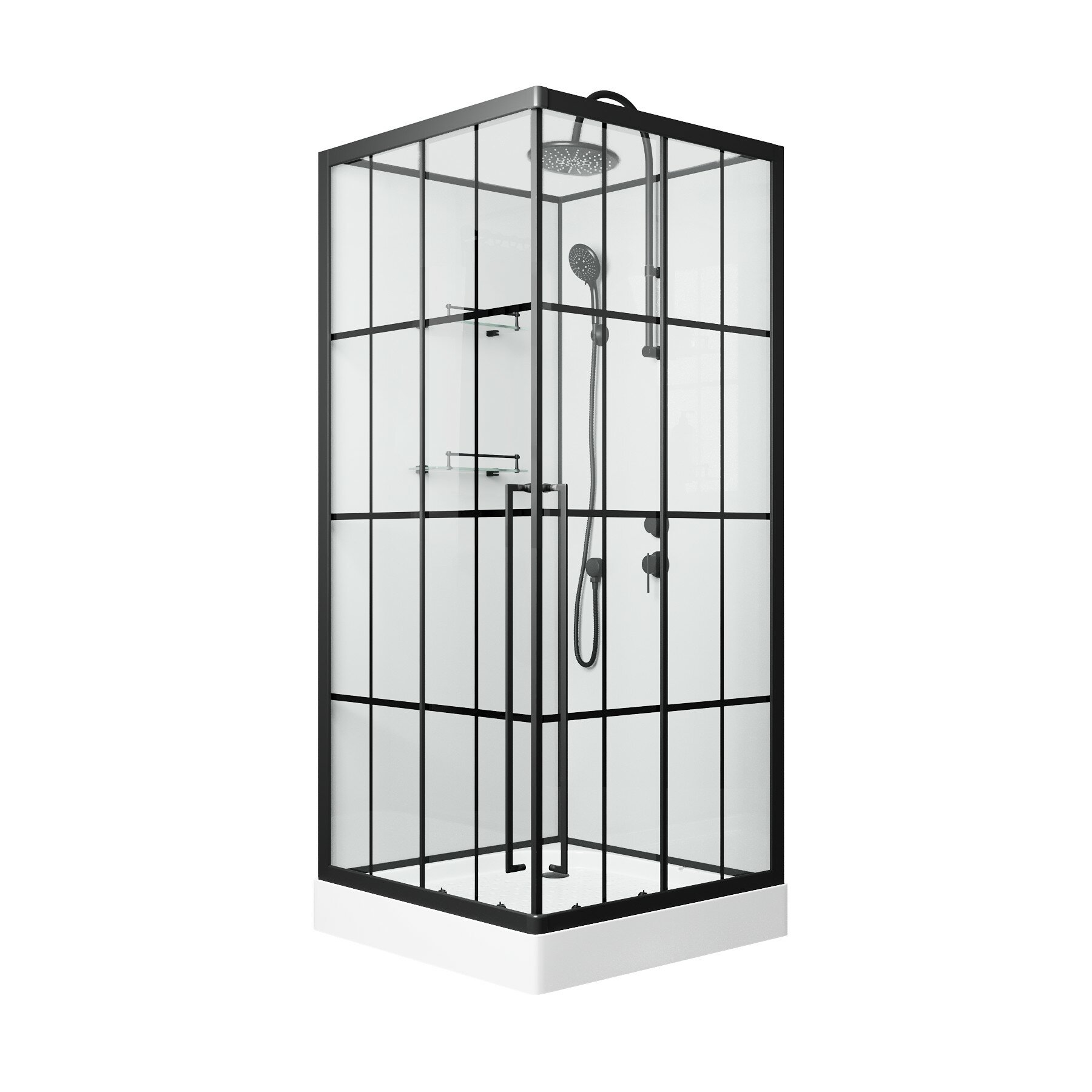 Душевая кабина Niagara Standart 100х100 ST100/15QR/KL/BKT стекло прозрачное, профиль черный