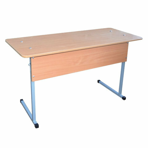 Стол-парта 2-местный нерегулируемый "Бюджет" (760х1200х500 мм), рост 6, серый каркас, ЛДСП бук