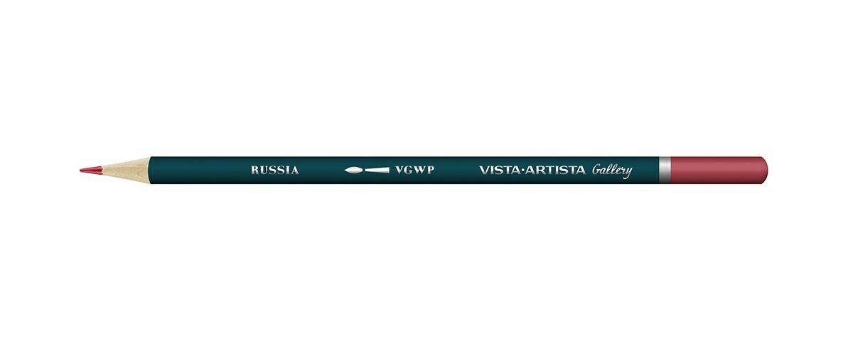 Карандаш акварельный художественный 6 шт."VISTA-ARTISTA" "Gallery" VGWP заточенный 710 Английский красный (English red)