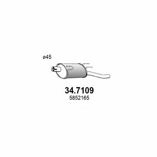 Глушитель выхлопных газов конечный, ASSO 34.7109 (1 шт.)