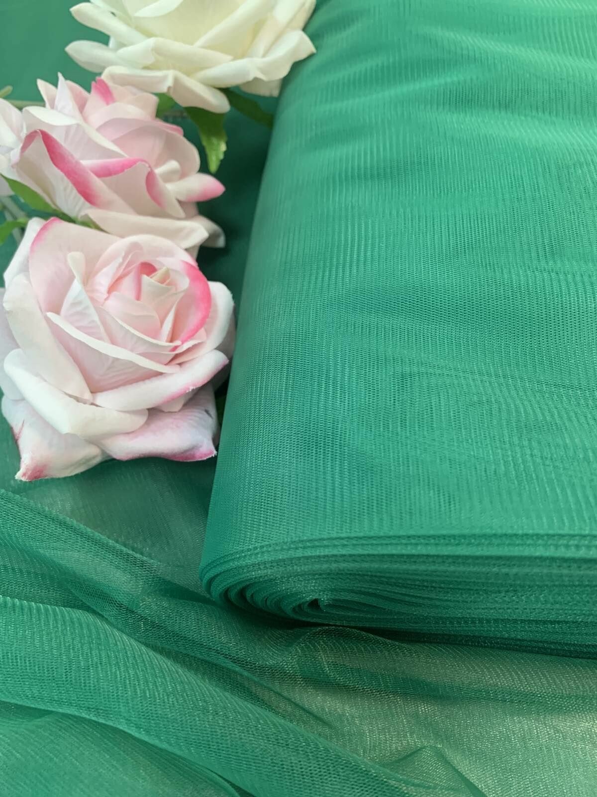 Ткань для шитья и рукоделия Еврофатин мягкий изумрудный, Турция, отрез 100 х300 см