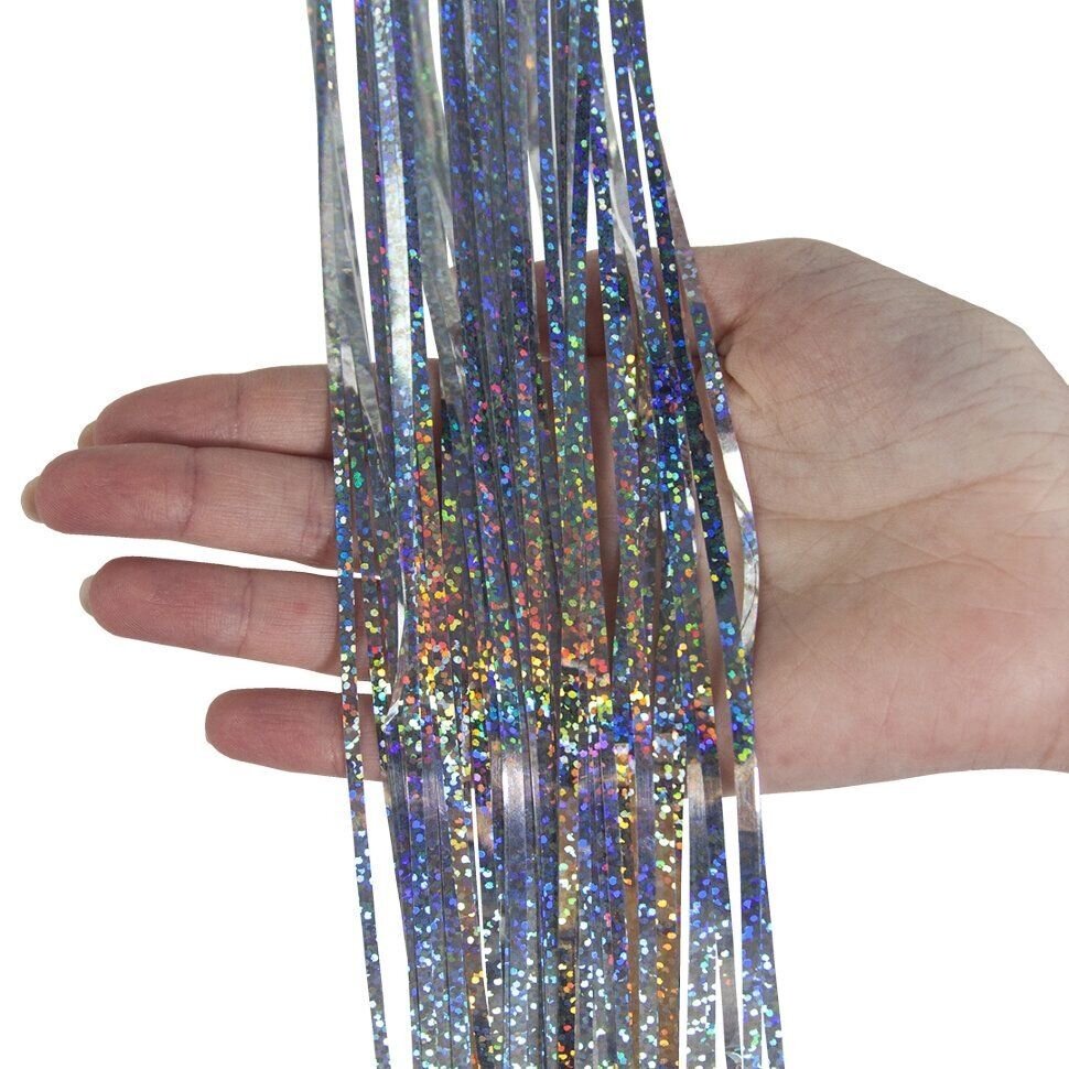 Гирлянда Дождик, Серебро, Голография, 20*50 см, 1 шт.