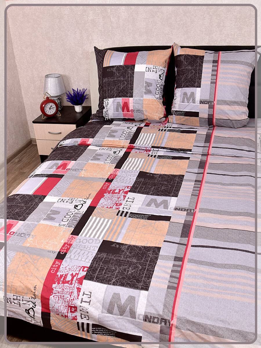 Постельное белье Шуйская бязь Гуднайт коричневый 20605-1 1,5 спальное