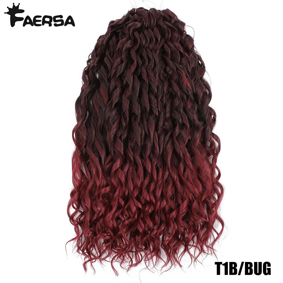 Синтетические волосы FAERSA, глубокая волна, розовый, 35 прядей 3 шт./лот, T1B/Бордовый