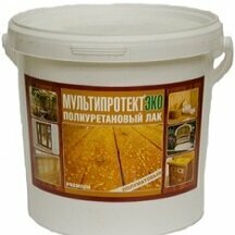 Лак Полиуретановый, Водный Мультипротект ЭКО 1л Полуматовый без Запаха, Износостойкий.