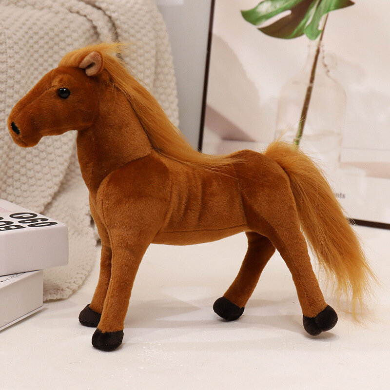 Трансграничное моделирование куклы пони плюшевая игрушка белый дракон лошадь черный конь кукла ребенок когнитивная