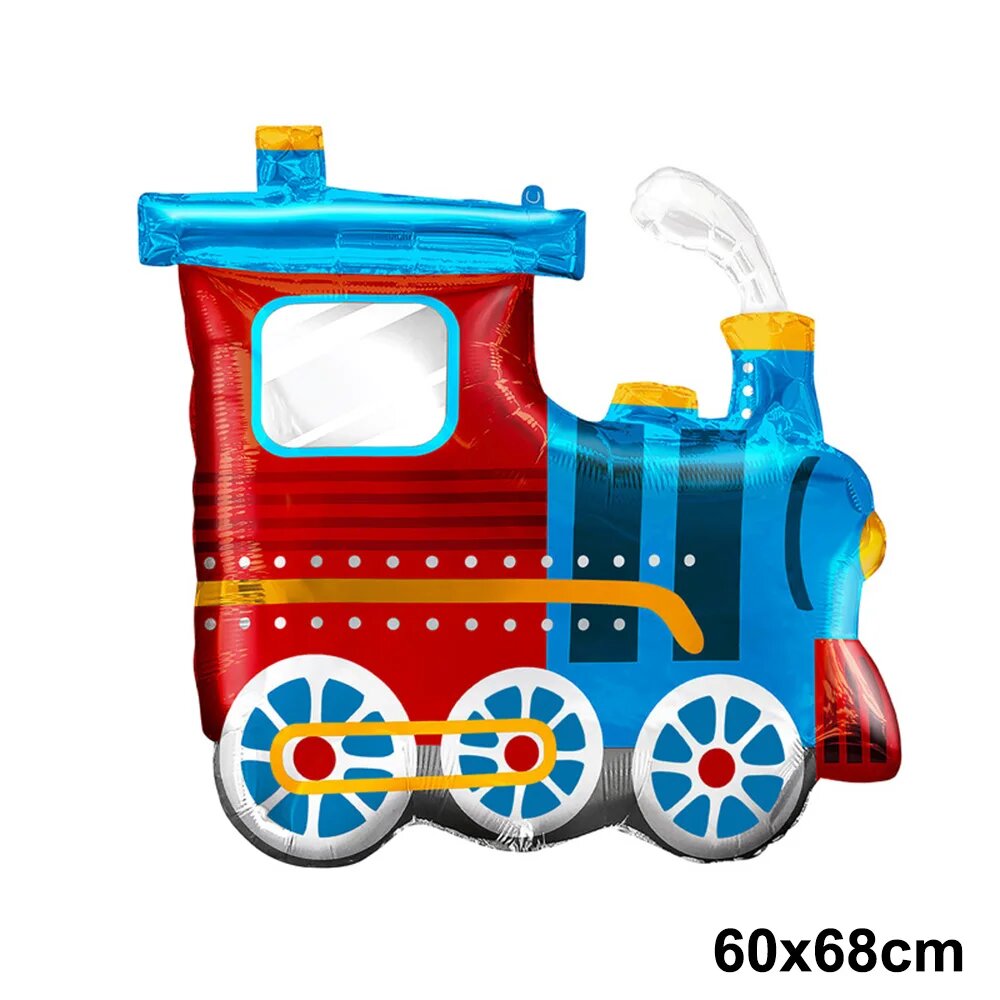 Синий фольгированный шар поезд 60x68см