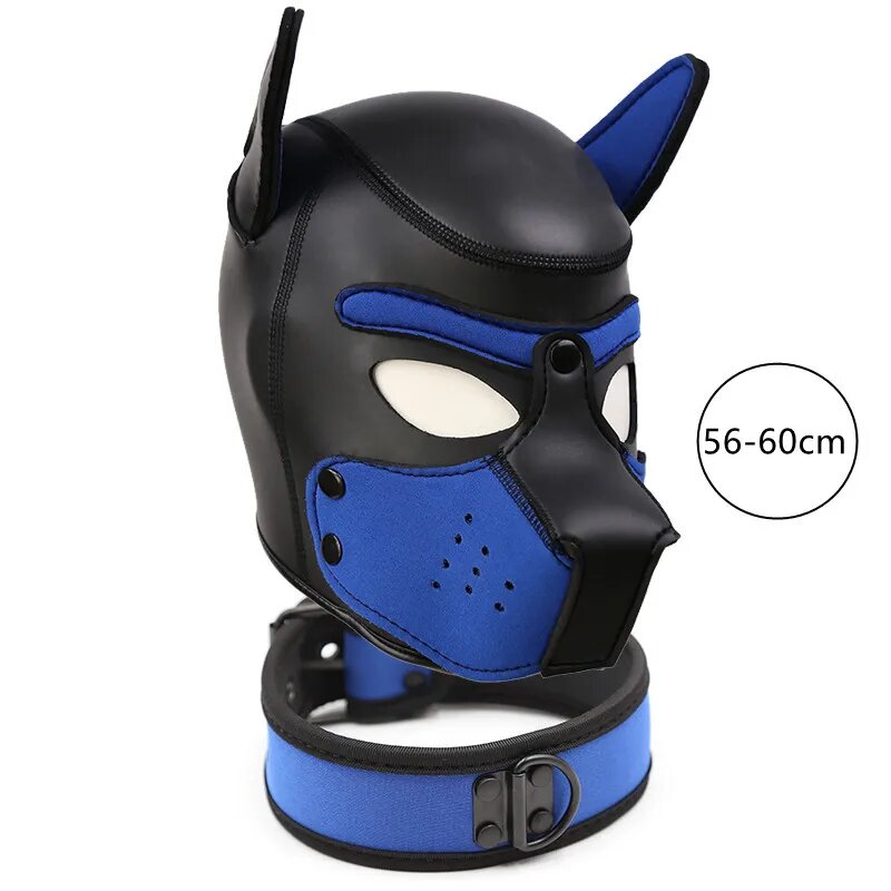 Косплей маска для собаки из искусственной кожи Темно-синий, Blue