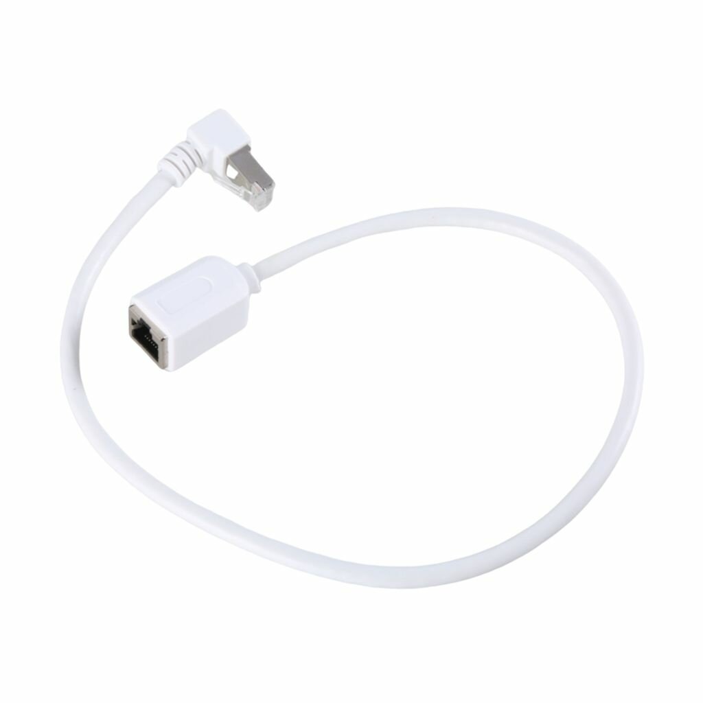 Удлинитель RJ45 gigabit от мужчины к женщине из чистой меди категории 6, белый, новый стиль-50 см-верхний изгиб