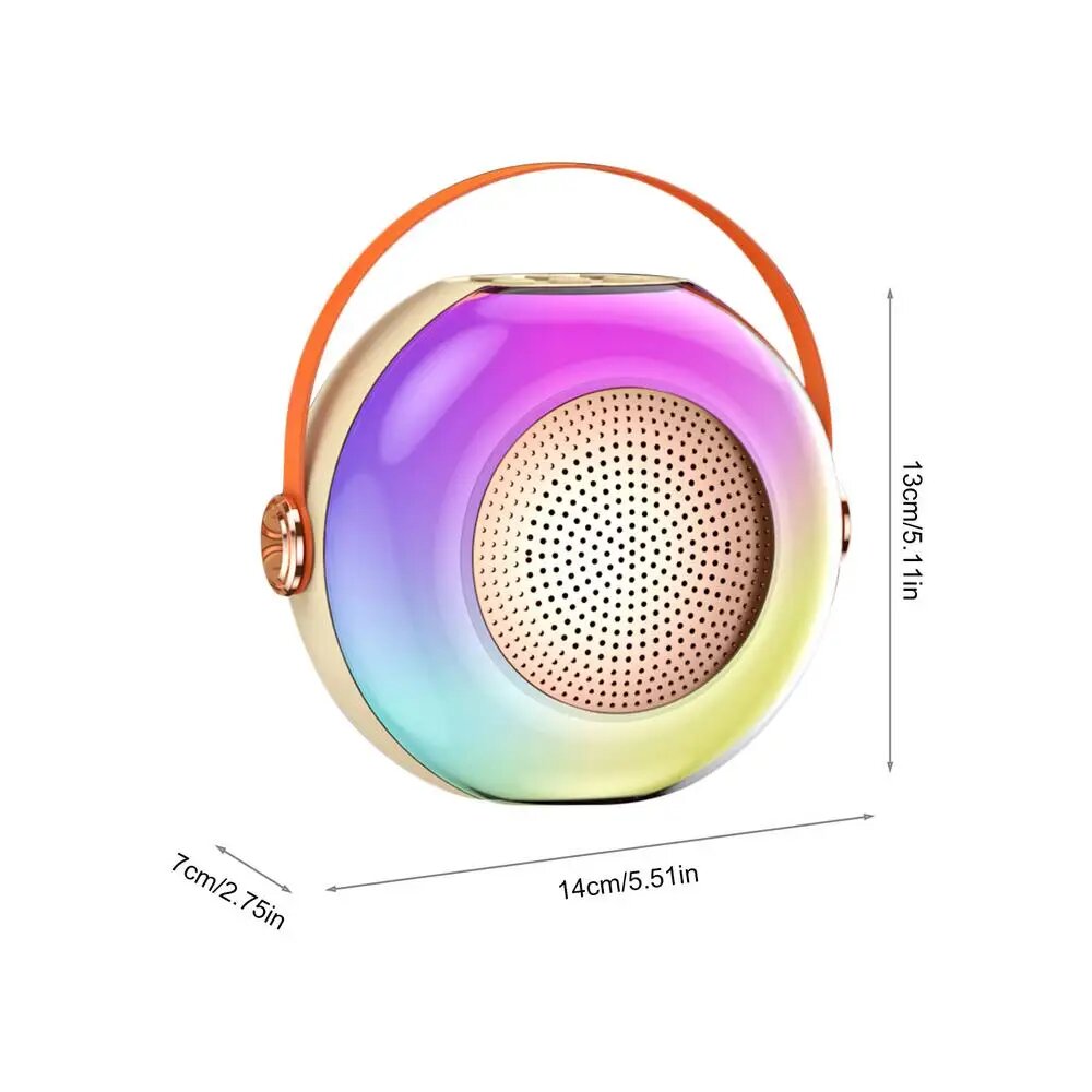 Портативный караоке беспроводной громкоговоритель с двумя микрофонами светодиодный музыкальный проигрыватель для семейного семейного собрания громкоговоритель