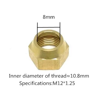 Медная гайка M12*1.25, Fit 8mm OD Tube