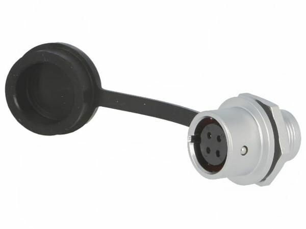 Гнездо WEIPU SF1212/S4 "мама" SF12 PIN 4 IP67 5А пайка, на панель, 1шт