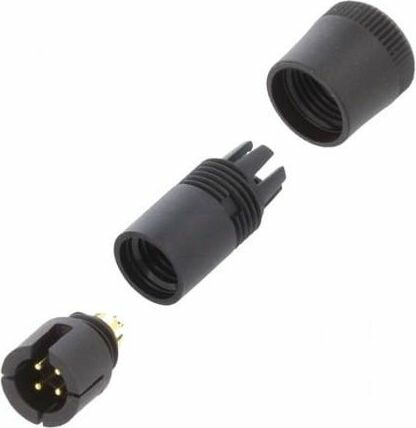Разъем BINDER 09 9767 70 04 круглый, 719 "папа", PIN 4 не экранированный, 3А, 1 шт