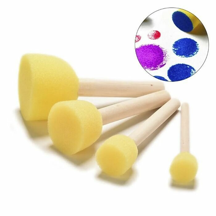 Набор кистей - спонжей, 4 штуки