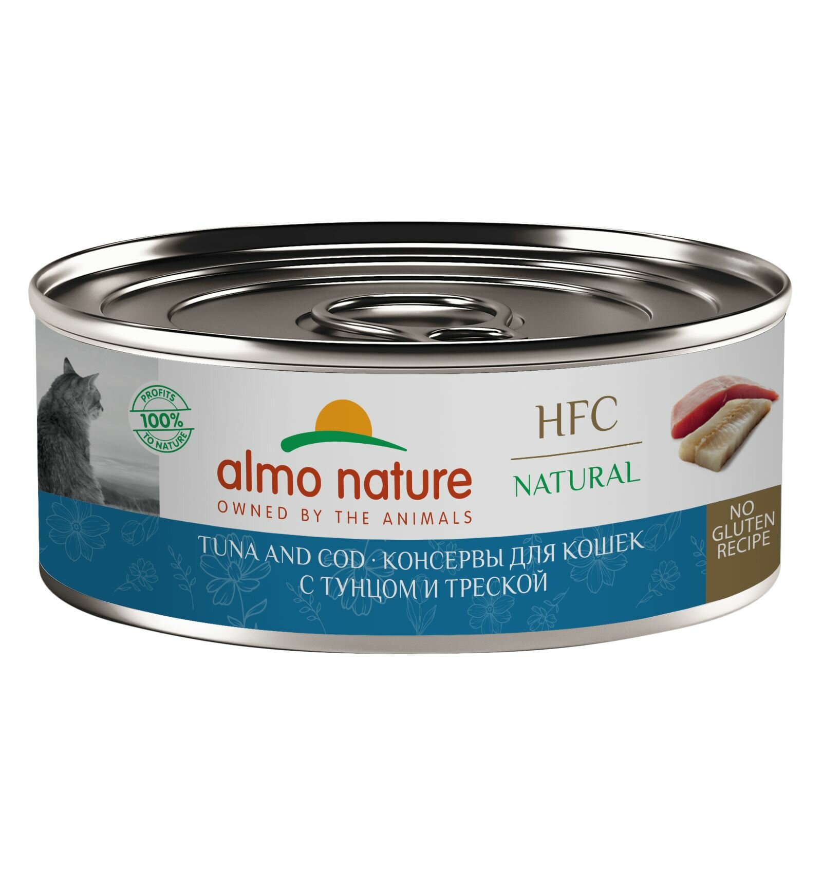 Almo Nature HFC Natural Tuna and Cod Тунец и Треска для кошек и котят 6шт*100гр