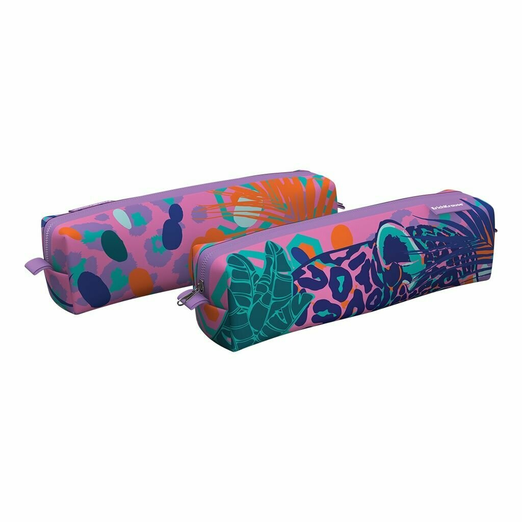 Пенал-косметичка Erich Krause 210х50х50 мм, квадро mini "Tropical" (60963)