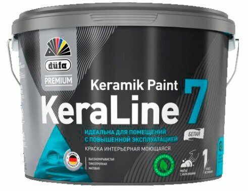 Düfa Premium KeraLine Keramik Paint 7 для стен и потолков моющаяся матовая, Бесцветный