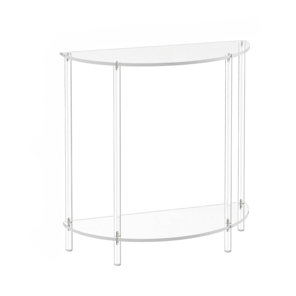 Современный прочный акриловый двухъярусный акцентный столик для спальни или гостиной максимально украшает угловое пространство