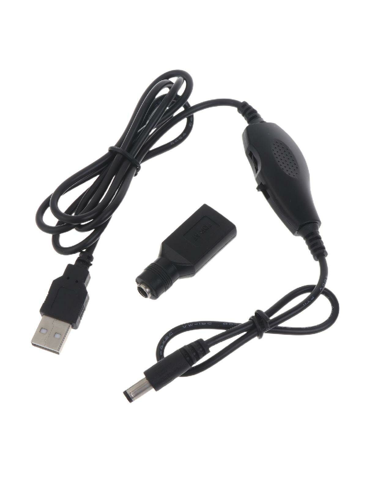 130cm 2in1 USB Male to Female/5.5x2.1mm Power Supply Switch Cable for 5V Ceiling Desk Fan Single Color LED Light Lamp