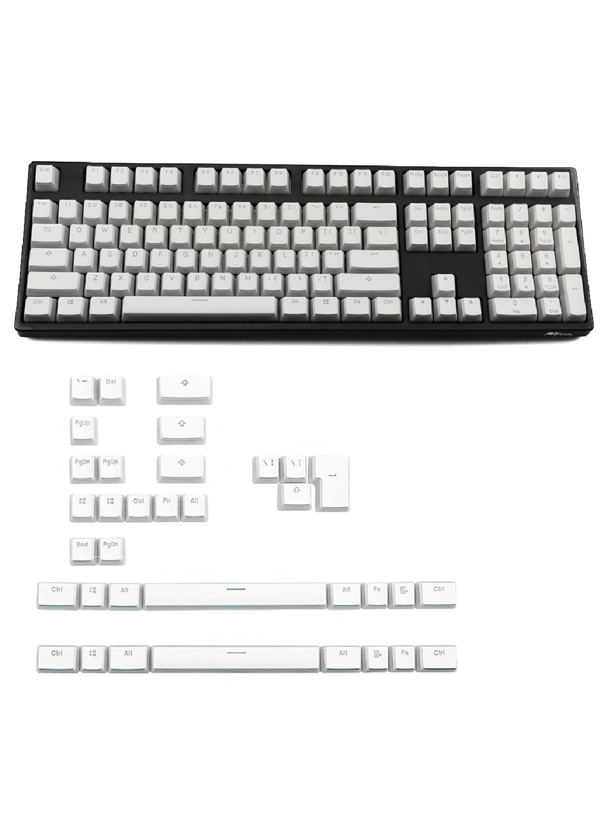 RGB 143 Keycaps White Pudding Double Skin Milk Backlit Keycap for K4 K6 K8 Keycap Set Backlit