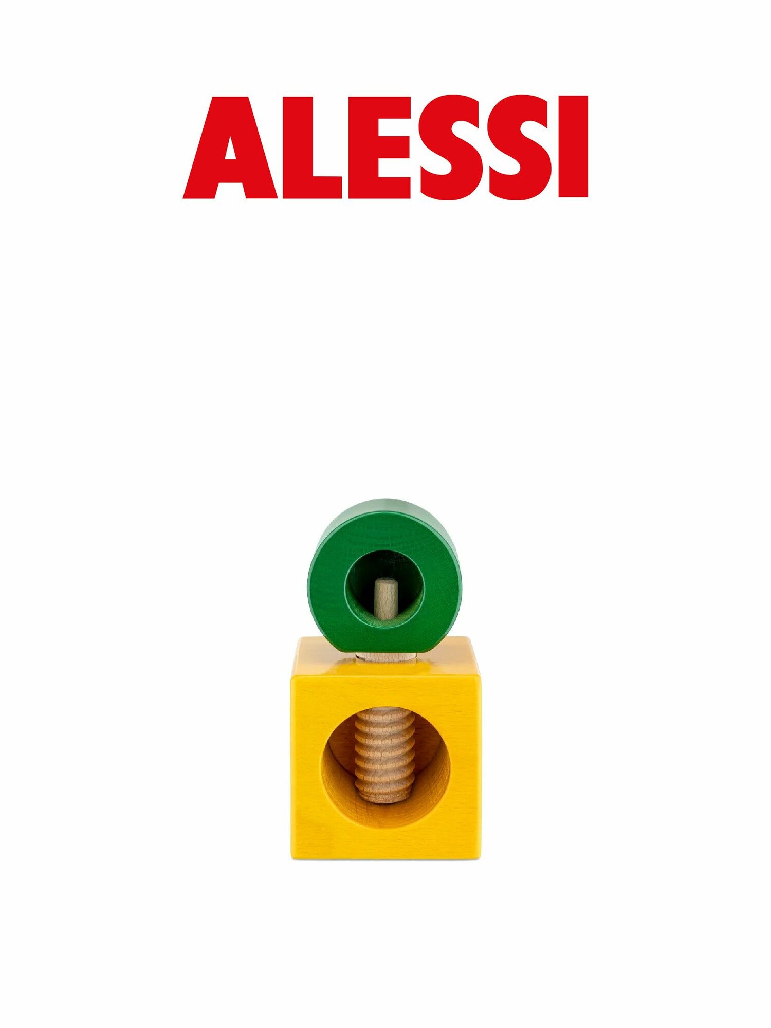 Щелкунчик Alessi ES20 1, массивная древесина бука, желтая и зеленая