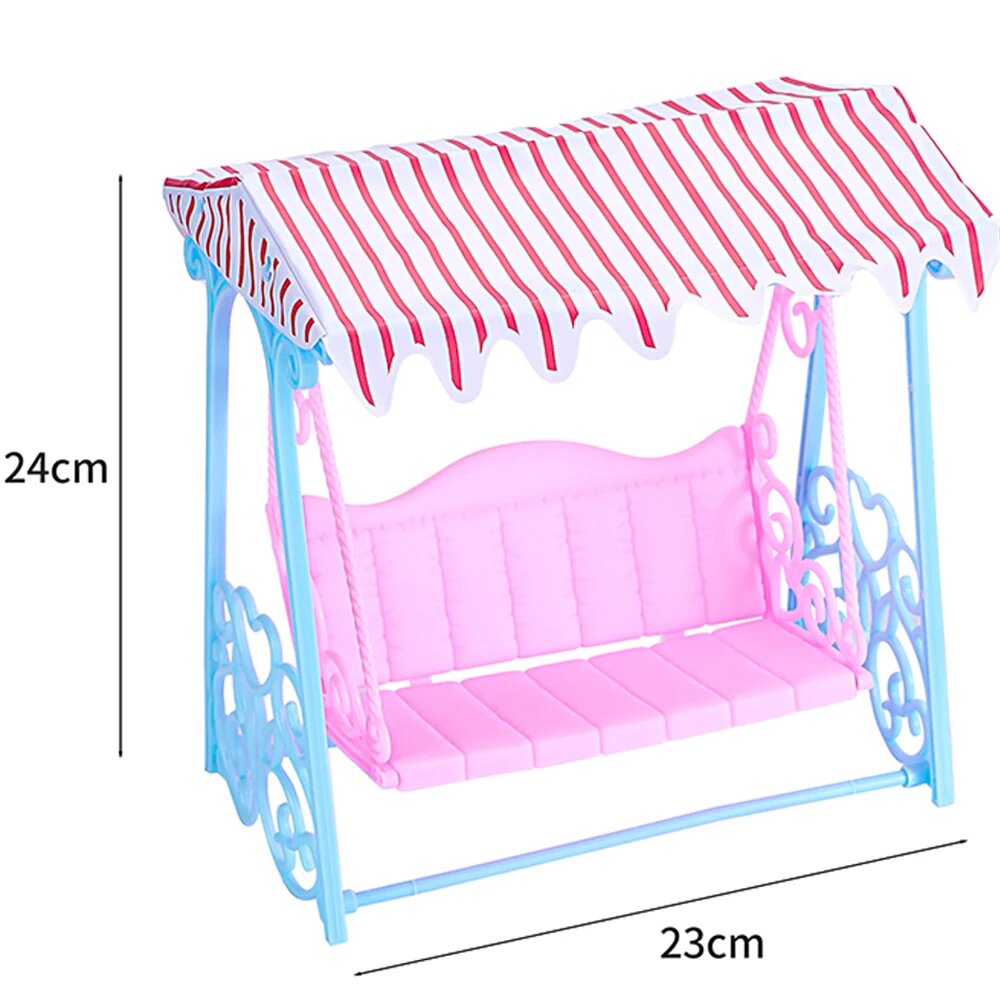 Набор аксессуаров для кукол 11,5 дюймов: розовые милые садовые качели для кукол 1/6 (29-32 см), мебель для кукольного домика, игрушка, подарок