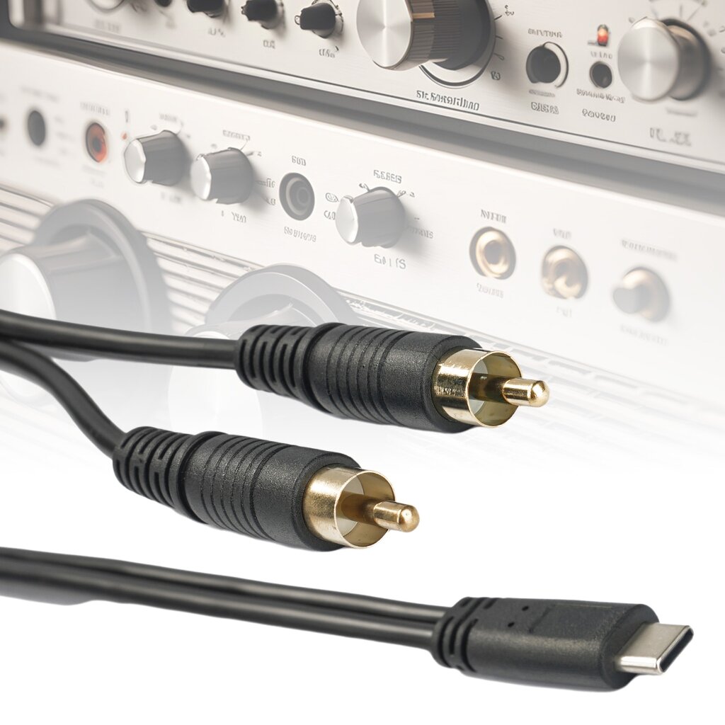 Кабель USB/USB-C на 2RCA, тип от 2 до rca 5521 — фото 1