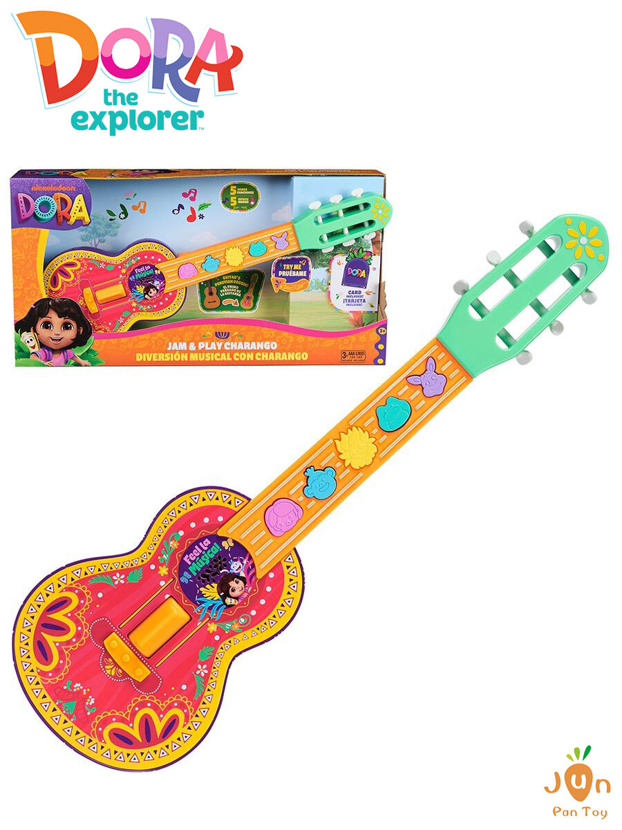 Даша-путешественница, Dora the Explorer Dora Jam & Play Charango / Детская 19-дюймовая интерактивная игрушка-гитара с музыкой, подходящая для подарков на день рождения детям старше 3 лет