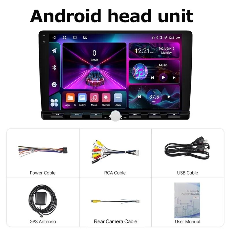 Kenvox 2 Din Android автомобильный радиоприемник Carplay 9-дюймовый автомобильный мультимедийный видеоплеер стерео радио GPS для Tesla Style Nissan Hyundai, 2G 32G