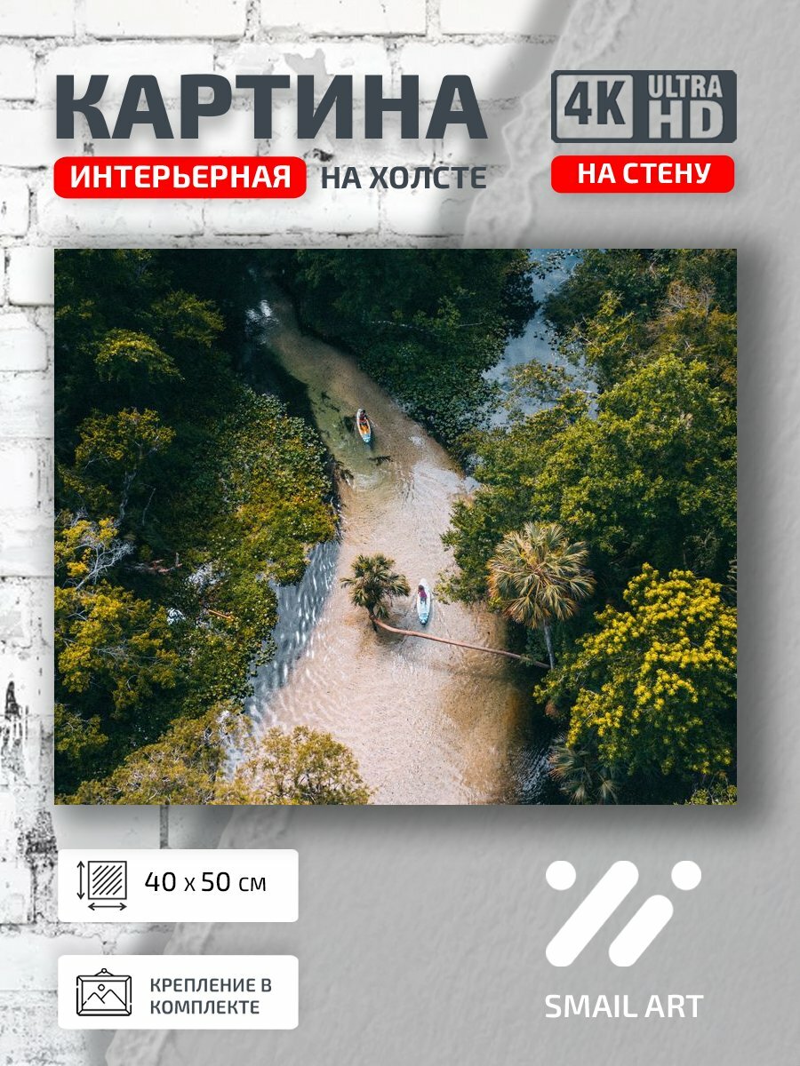 Картина на холсте интерьерная 40 на 50 на стену Сверху Landscape для кафе пейзаж интерьер