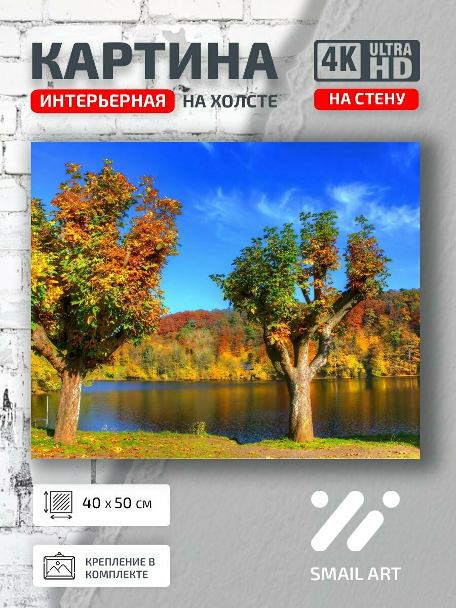 Картина на холсте интерьерная 40 на 50 на стену Реки Landscape для офиса пейзаж интерьер