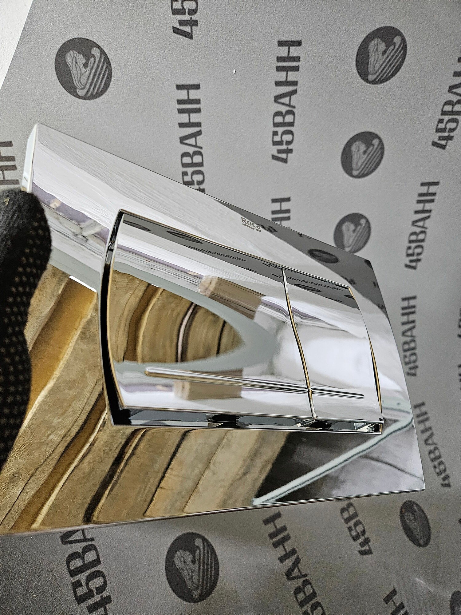 Кнопка клавиша смыва для инсталляции Roca Active PL 52B для ПЭК, хром глянец (78901150B1) 255х170мм