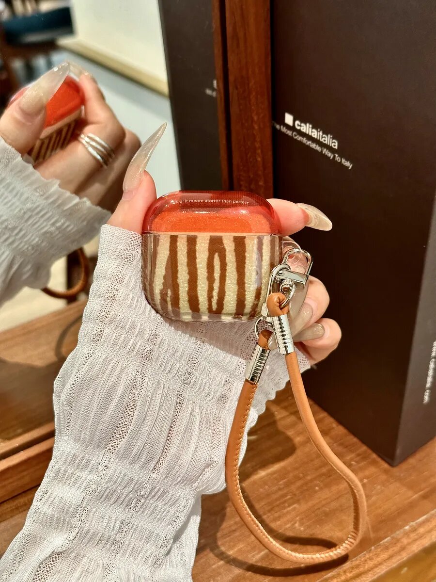 Чехол для наушников О'кейси, для AirPods 4, мягкий, коричневый