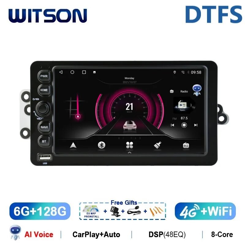 Автомагнитола WITSON Android 15 для Chevrolet Silverado, Suburban, Tahoe и GMC Sierra, Hummer 2003-2006 с Carplay, навигацией и Wi-Fi TFS 6G 128G