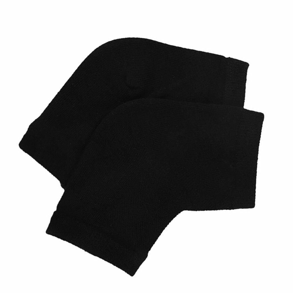 Гелевые носки для защиты пятки от растрескивания, сетчатые дышащие хлопчатобумажные носки-черный