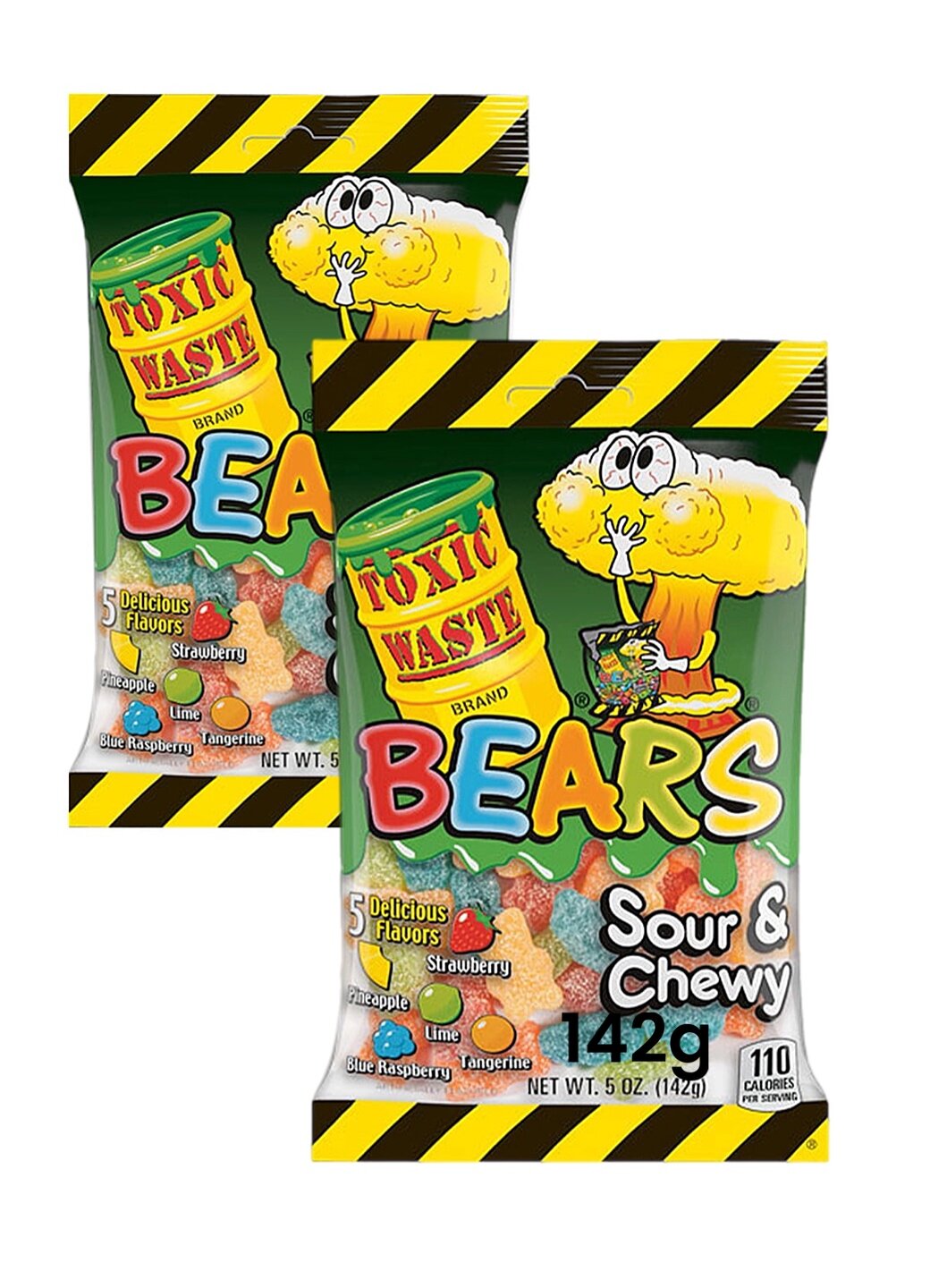 Мармелад с кислой начинкой Toxic Waste Sour Gummy Worms , 2шт х 142г (США)