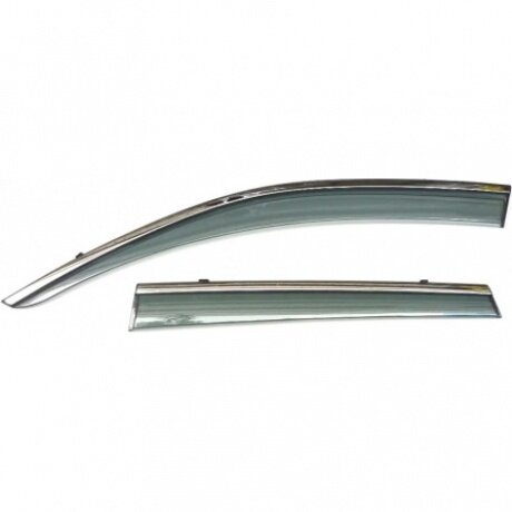 Ветровики Artway Hyundai Tucson 2015- инжекционные с металлизированным молдингом, Компл