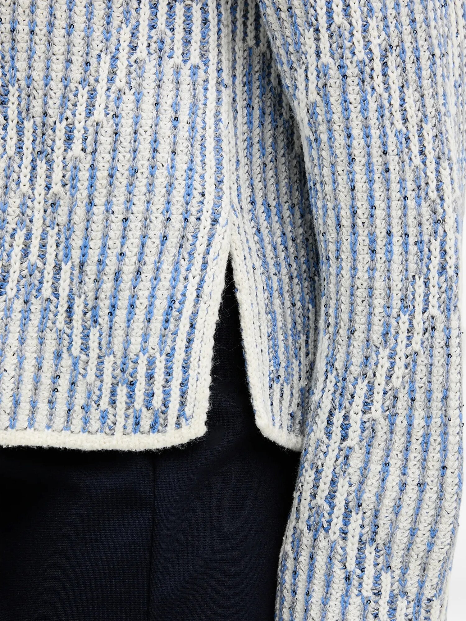 Свитер Oui Striped crew-neck sweater, размер 40, , blue — фото 1