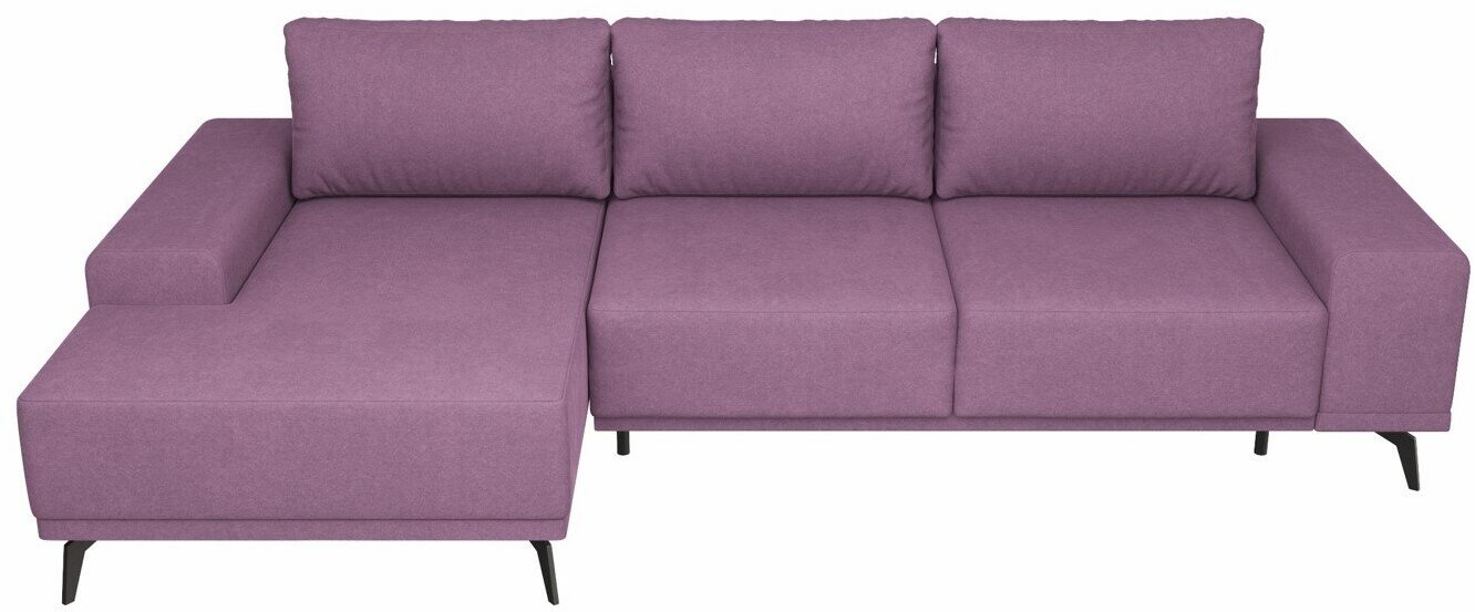 Угловой диван Нео, Вельвет, Сиреневый, Угол левый, Ящик для белья, 263х150х75см