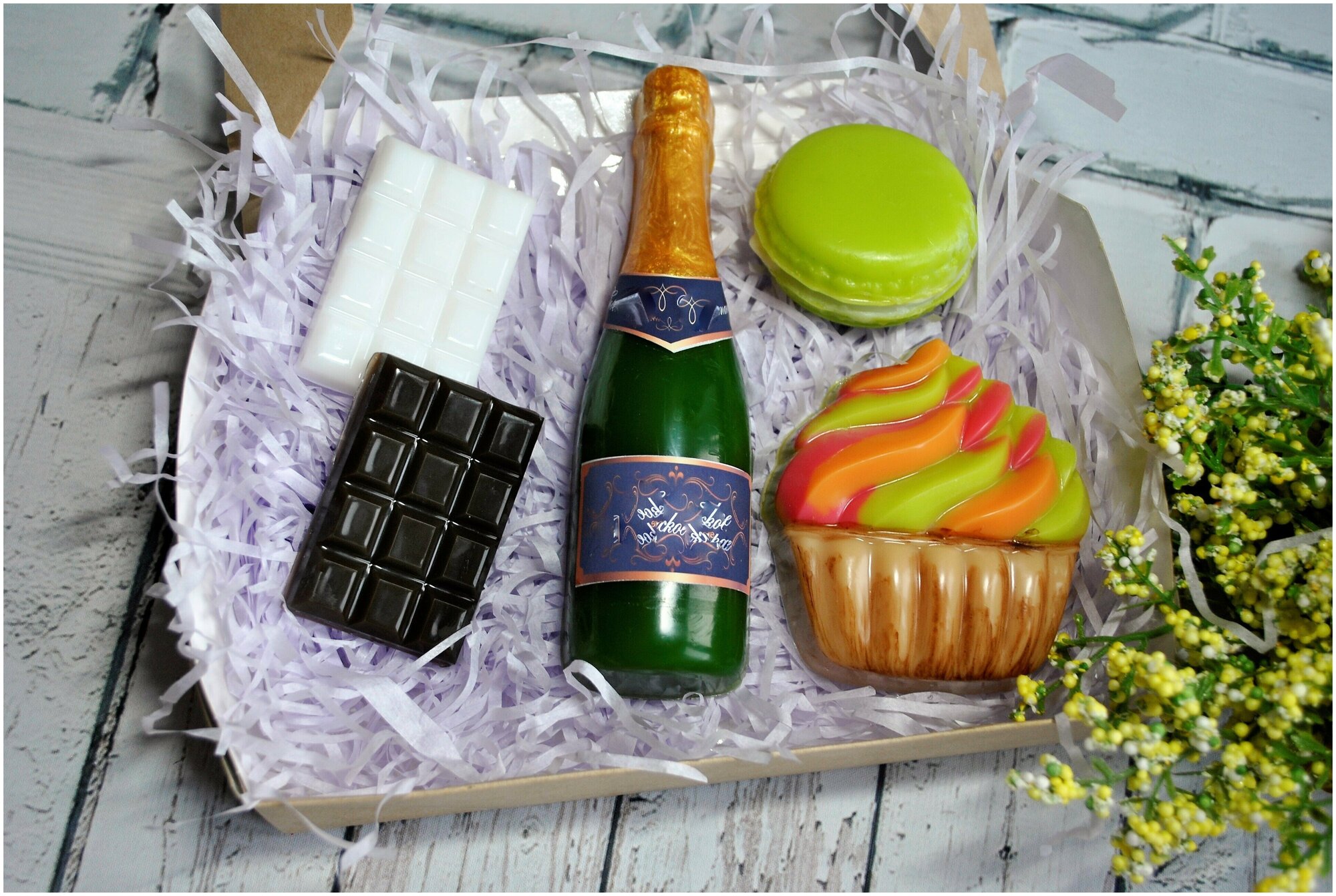 Формы для мыла к 8 марта "Шоколад, Шампанское, Макарон, Мягкое мороженое "